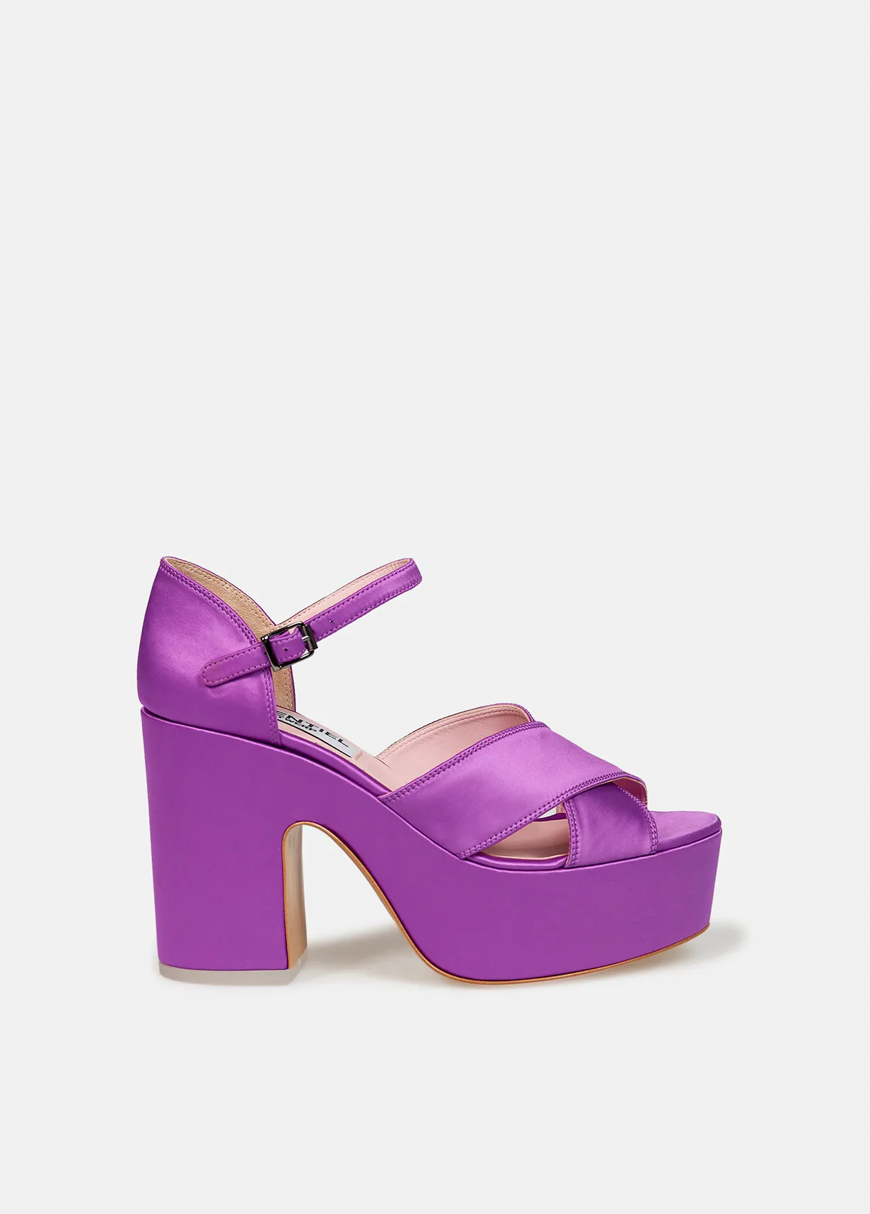 Purple satin platform sandals | Essentiel Antwerp United States