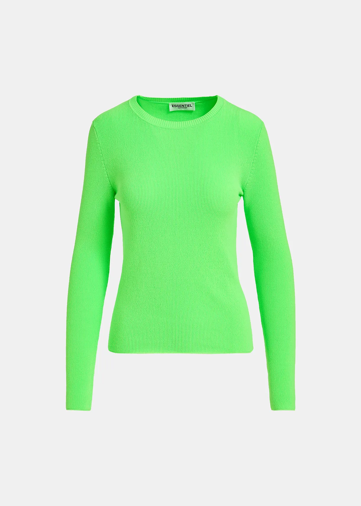 Neon green rib-knitted sweater | Essentiel Antwerp United States