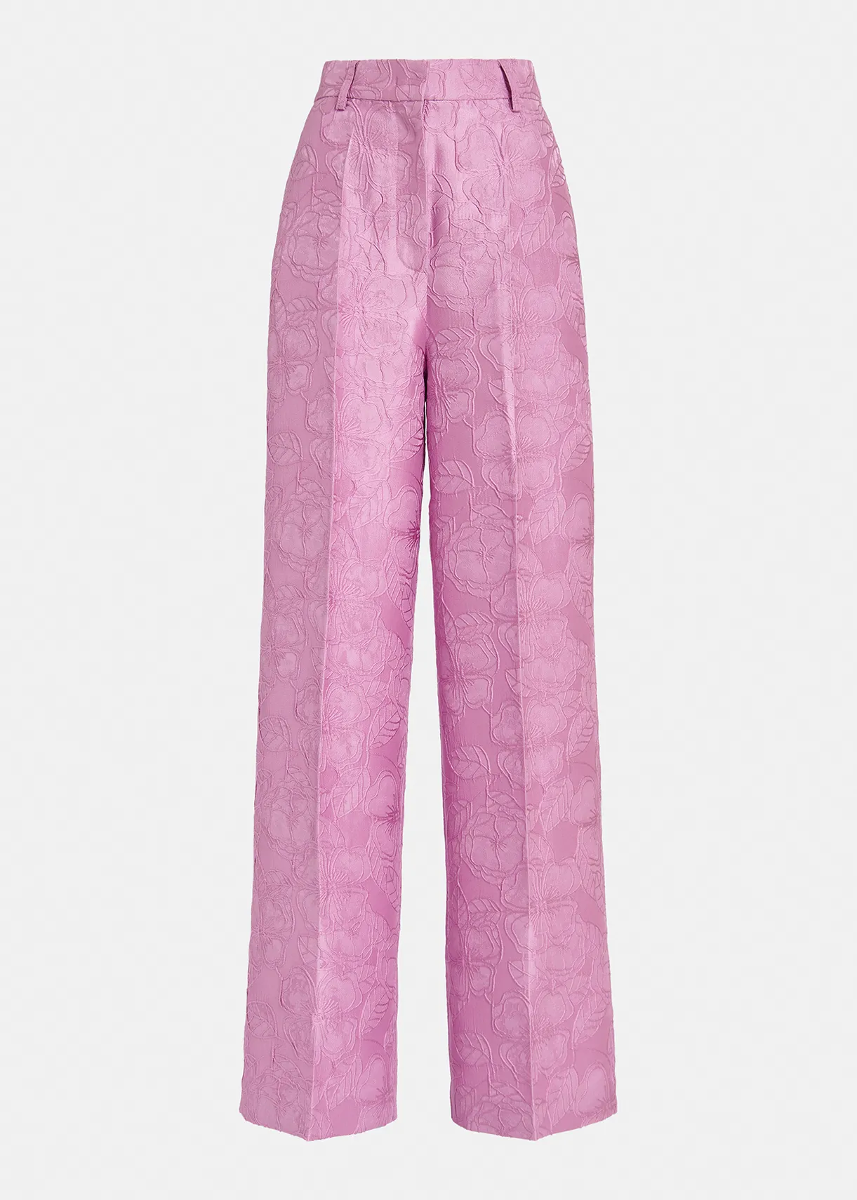Lilac floral-jacquard straight-leg pants | Essentiel Antwerp United States