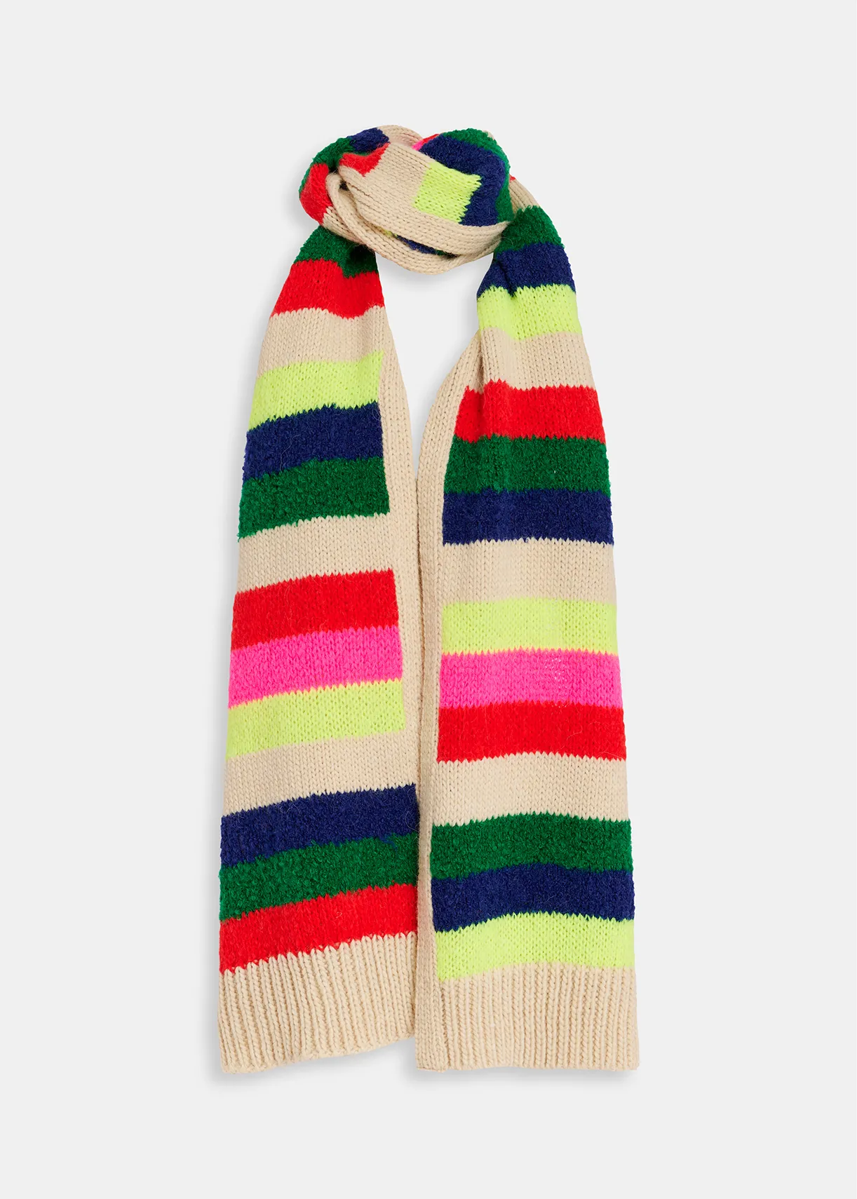 Multicolor striped intarsia-knitted scarf | Essentiel Antwerp United ...