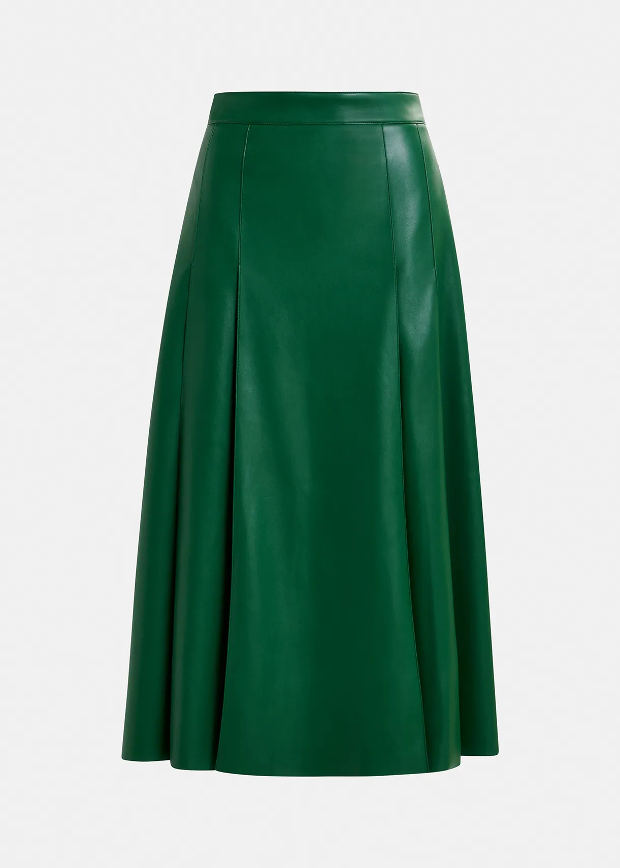 Jupe midi en faux cuir vert foncé | Essentiel Antwerp France