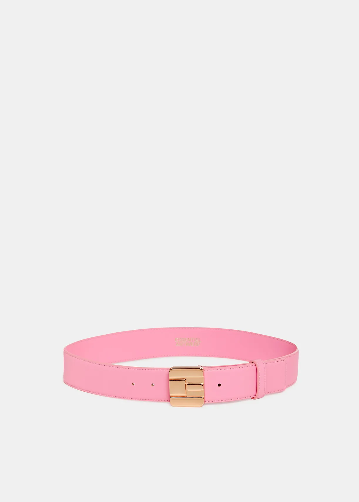 Pink leather belt with E-shaped buckle | Essentiel Antwerp United States