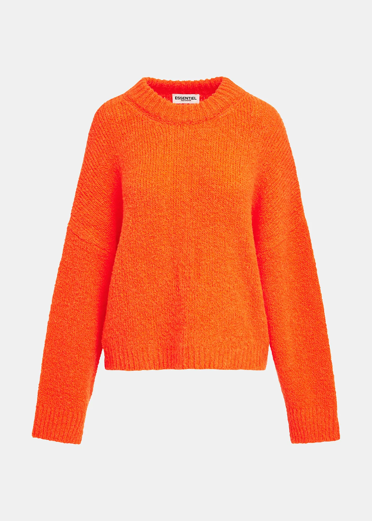 Neon orange chunky knit sweater | Essentiel Antwerp United States