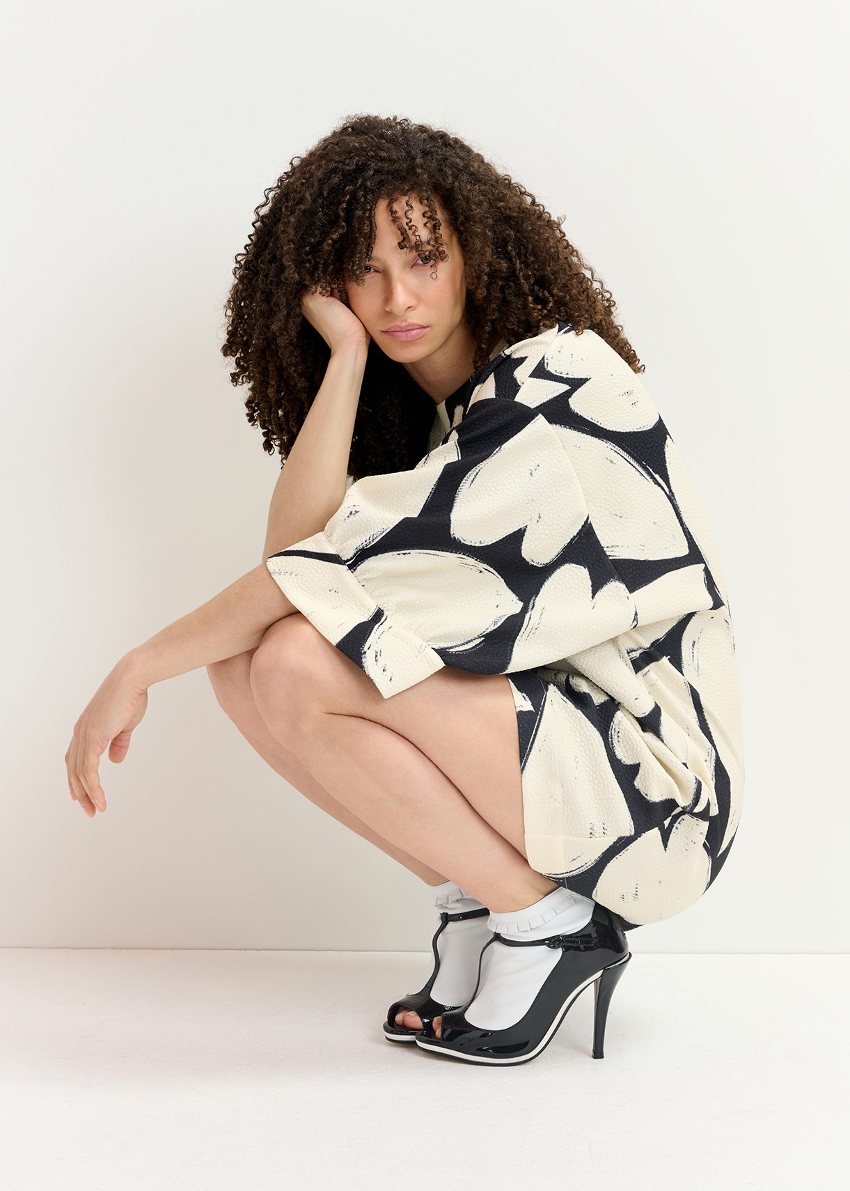 melt the lady】stand collar mini dress(Corlett Floral melt the lady】stand collar mini dress(Corlett Floral