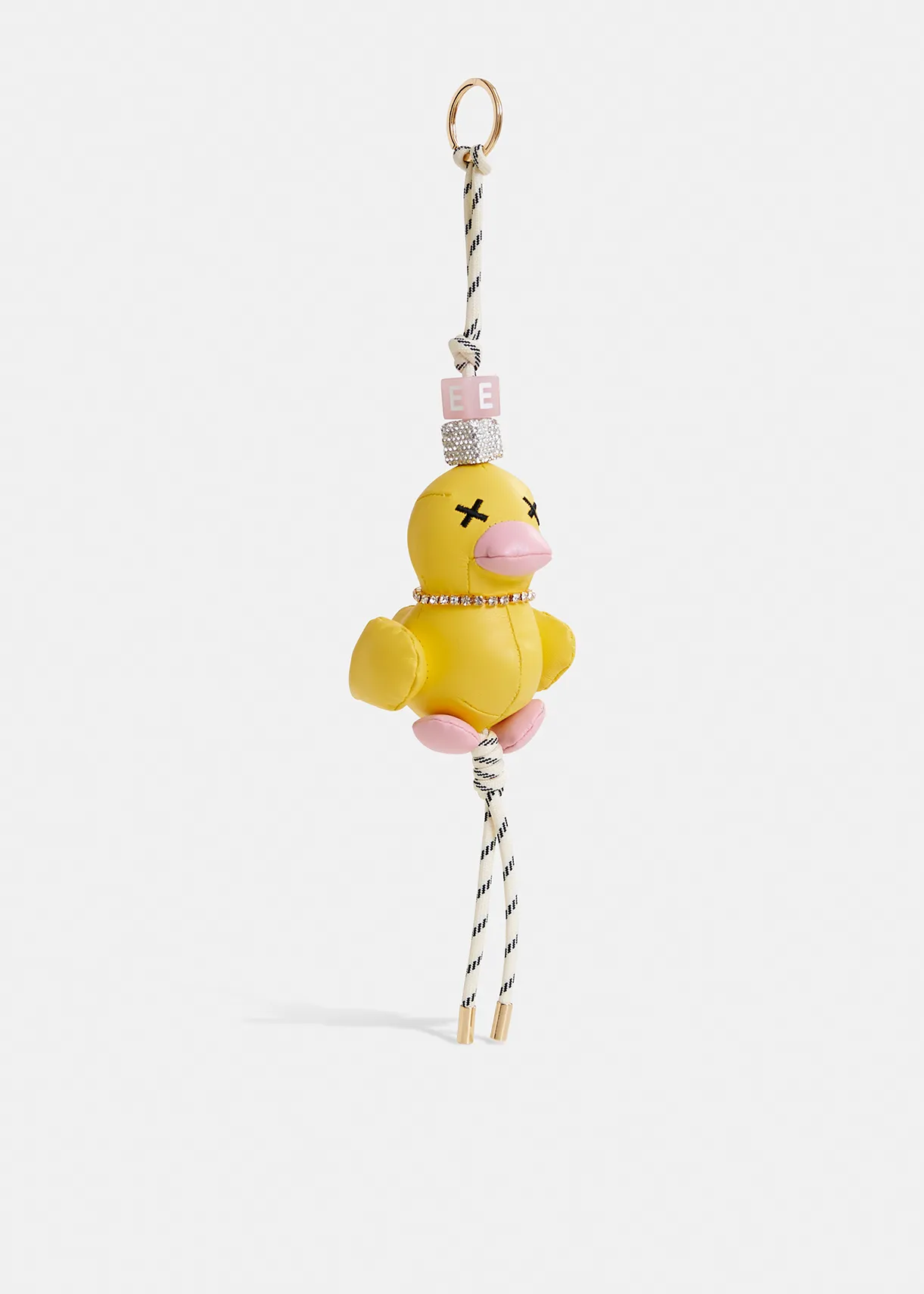 Yellow duck-shaped keyring with rhinestone embellishment | Essentiel ...