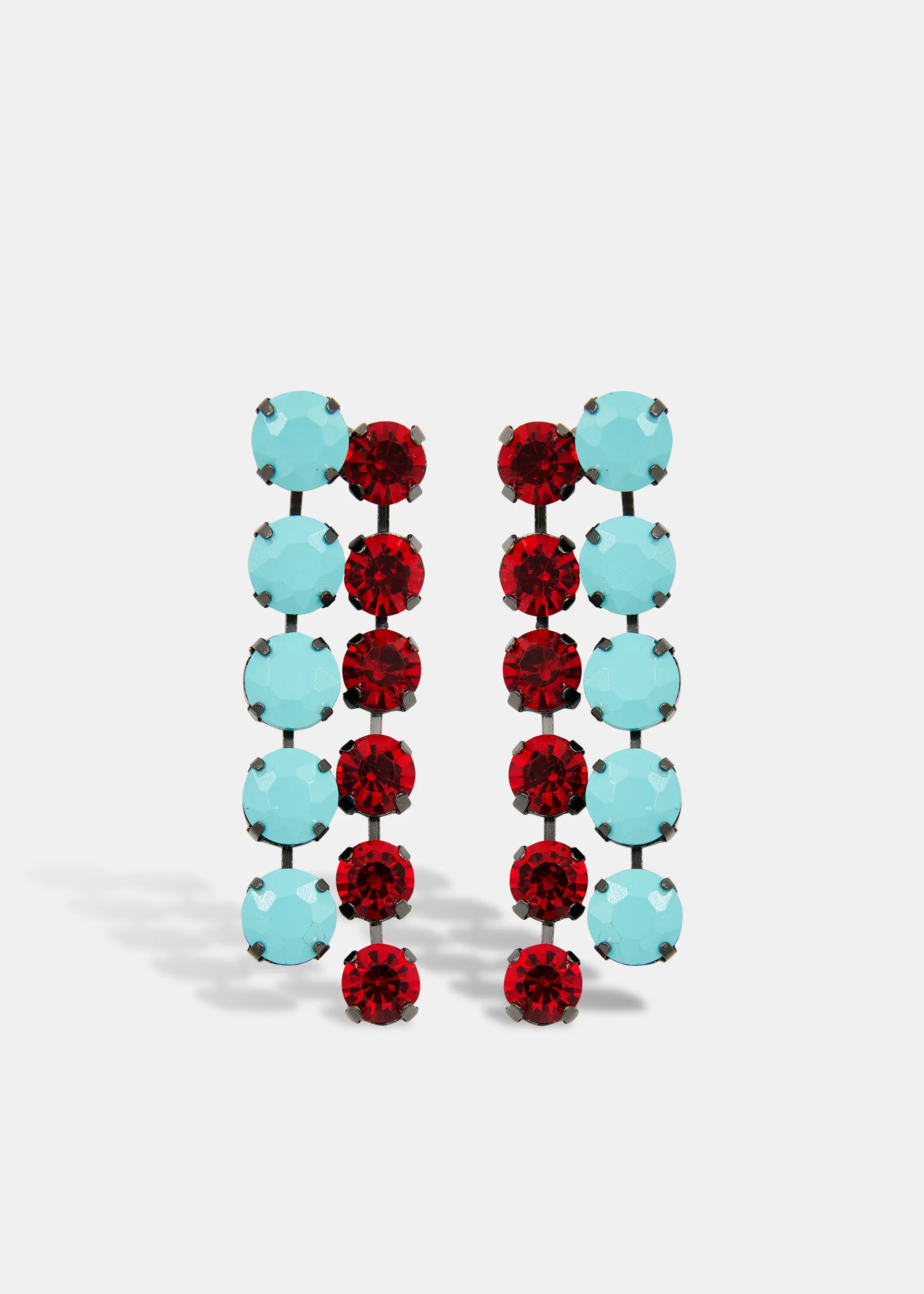 Blue and red rhinestone earrings | Essentiel Antwerp United States