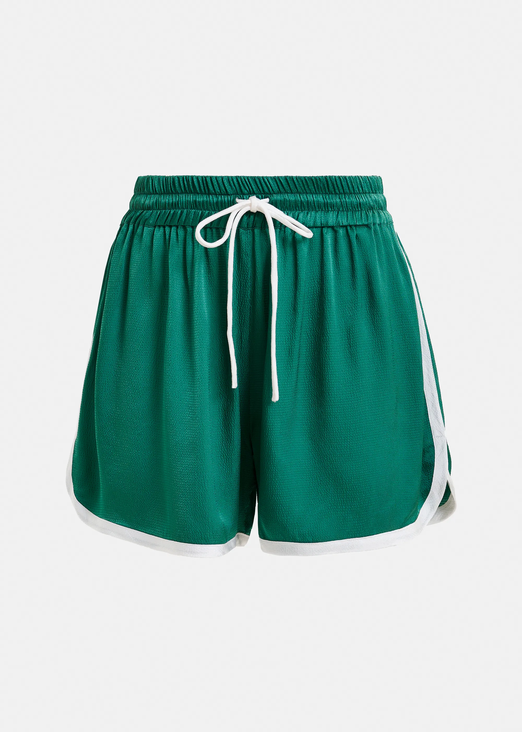 Dark green athletic drawstring shorts | Essentiel Antwerp United States