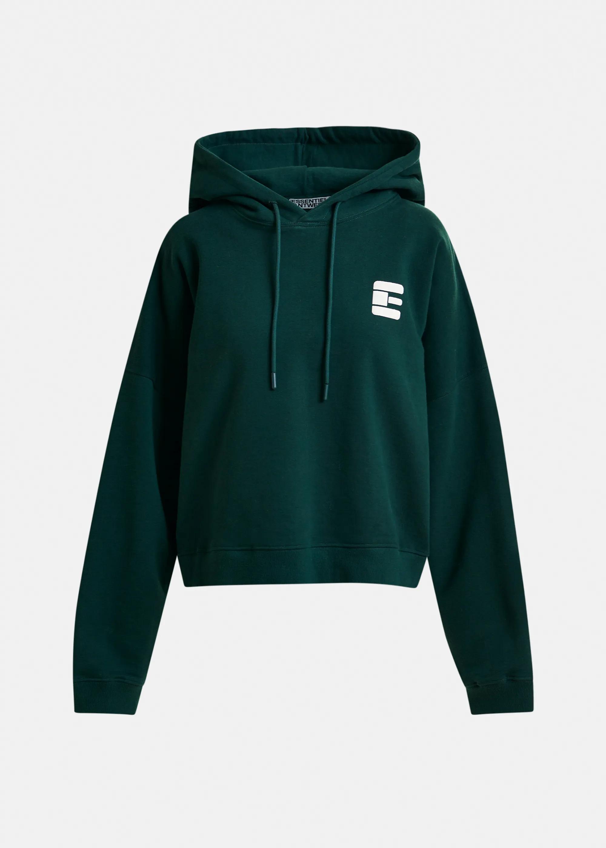 Khaki and white oversized cotton hoodie with "fearless"-print ...