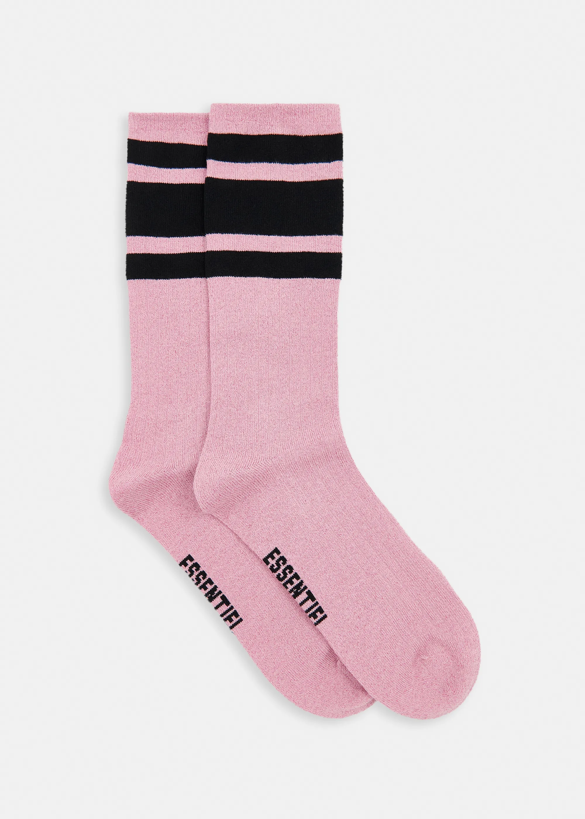Pink and black rib-knitted socks with stripes | Essentiel Antwerp ...