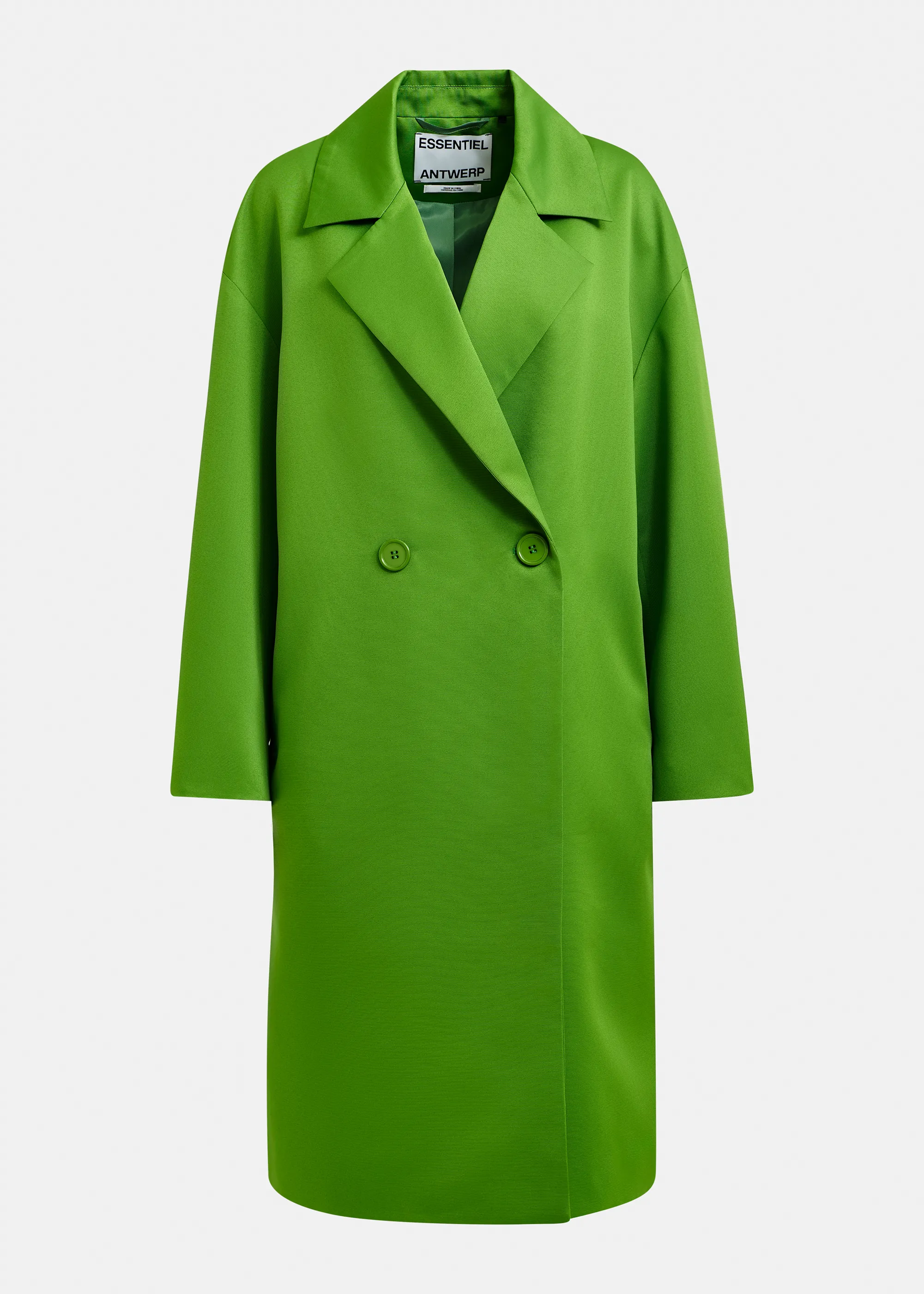 Grüner, zweireihiger Mantel | Essentiel Antwerp Deutschland